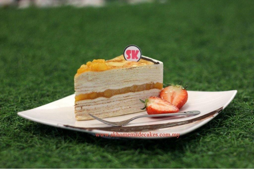 Mango Mille Crepes - 15cm Whole Cake (Available Daily) - SK Homemade Cakes